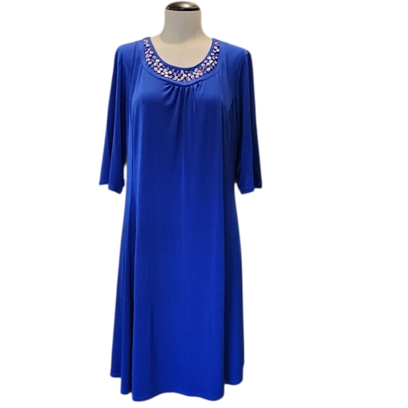 Susan Graver | Dresses | Susan Graver Royal Blue Dress With Purple ...